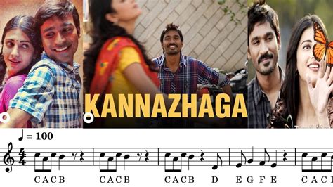 3 Kannazhaga Song Easy Notes Keyboardviolinflute Transcribed By