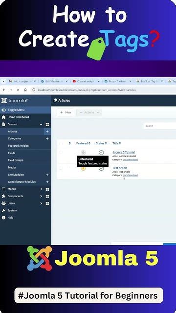 🏷️how To Create Tags In Joomla 5 🏷️tags In Joomla 5 Part 5 Joomla