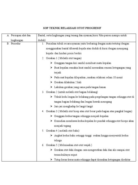 Sop Teknik Relaksasi Otot Progresif Pdf