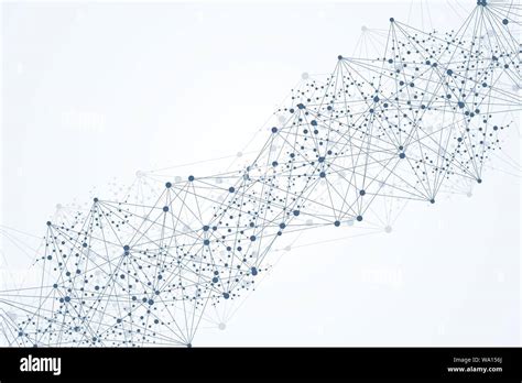 Geometric Abstract Background With Connected Line And Dots Structure Molecule And Communication