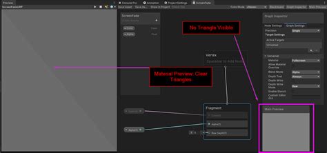 Fullscreen Shadergraph Shows Quad Triangles For Simple Color Unity