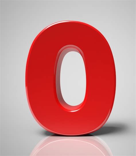 Premium Photo 3d Render Red Zero Number