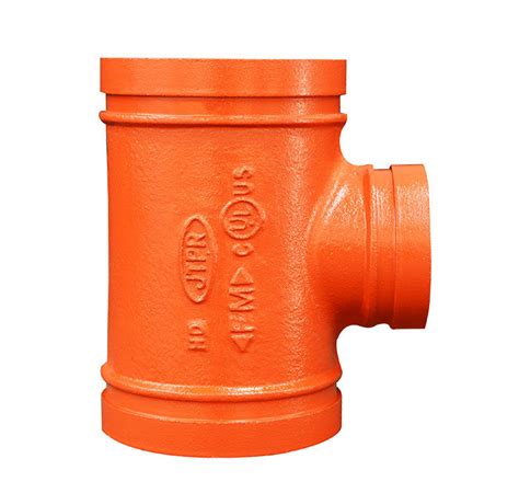 Industrial Ductile Grooved Plumbings Tee With Female Thread Fire Joint