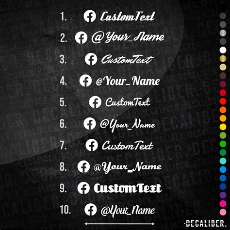 Custom Text Facebook Script Styles Sticker Decaliber