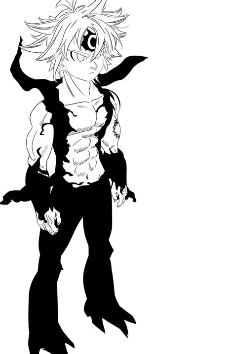 Meliodas Assault Mode Lineart By Christianlg On Deviantart