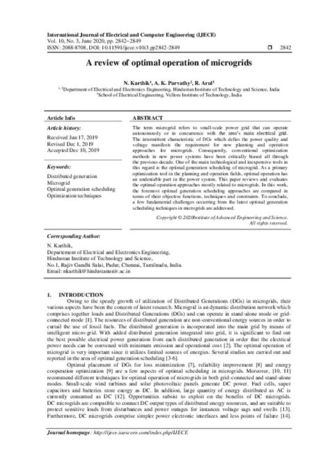 Pdf A Review Of Optimal Operation Of Microgrids