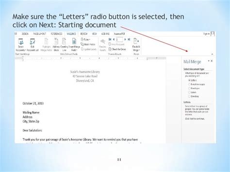 Mail Merge Define And Process On Mail Merge And Review Tab