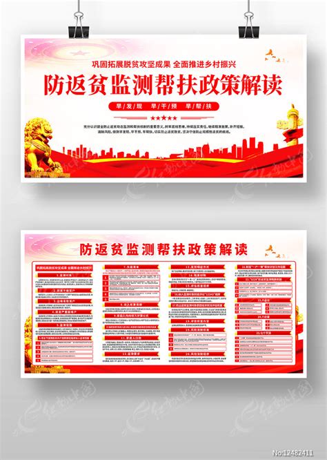 防返贫监测帮扶政策解读展板宣传栏图片下载红动中国