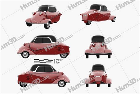 Messerschmitt Kr200 1956 Blueprint Template