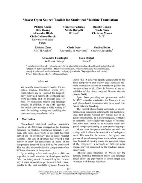 Moses Open Source Toolkit For Statistical Machine Translation
