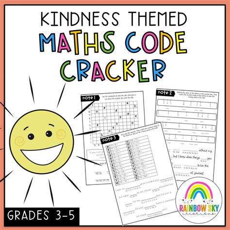 Kindness Math Crack The Code Code Cracker Word Problems Grade 3 5