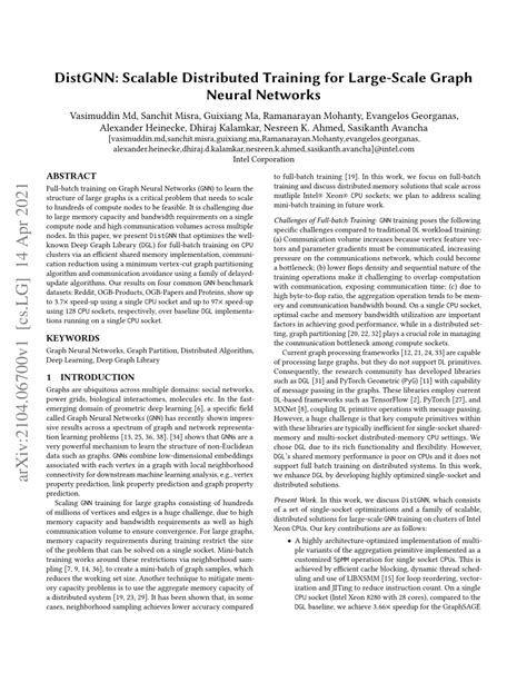 Pdf Distgnn Scalable Distributed Training For Large Scale Graph Neural Networks