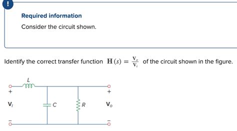 Solved Required Information Consider The Circuit Shown