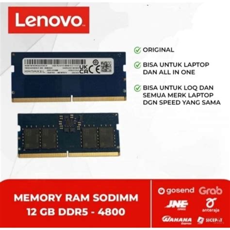 Jual Memory Ram 12gb Ddr5 4800 Cabutan Lenovo Gaming Loq Dan Support Laptop Merk Lain Shopee