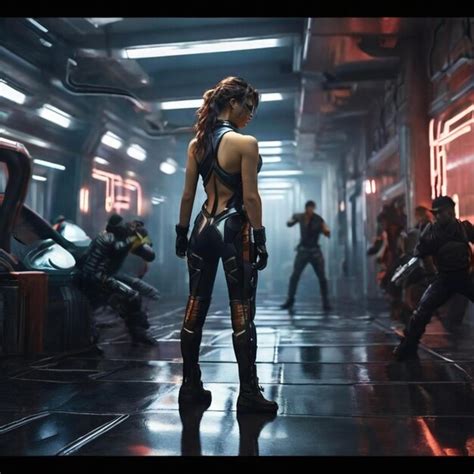 multiple dynamic action fighting scene in premium ai generated image