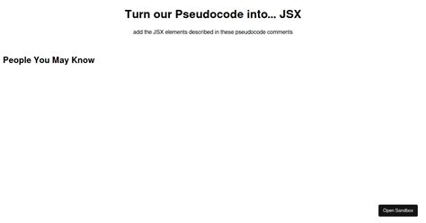 L3 Turn Our Pseudocode Into JSX Codesandbox
