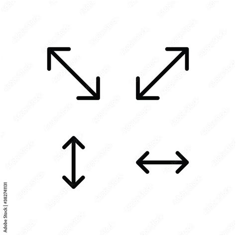 Maximize Minimize Scale Icon Logo Illustration Vector Isolated Arrow