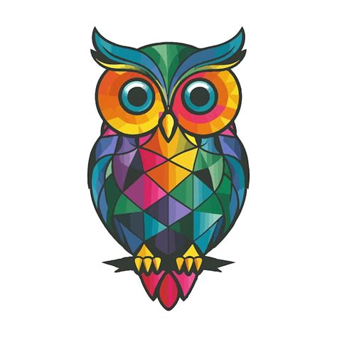 Premium Vector Illustration Of A Geometric Colorful Owl