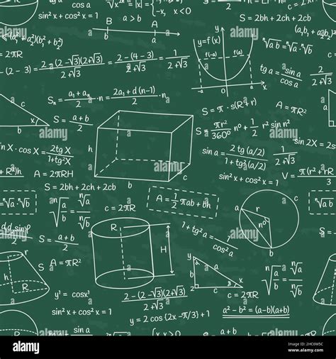 Mathematical Geometry And Physics Formula Seamless Pattern Doodle Math Or Algebra Formula