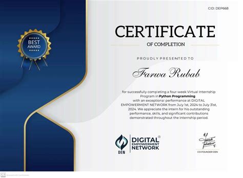 Farwa Rubab On Linkedin Internship Python Dep