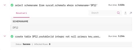 Create Schema Statement Sometimes Got Error Sql0142n The Sql Statement