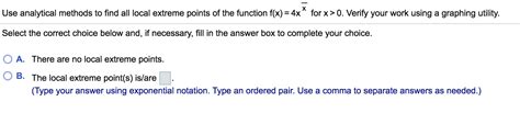 solved use analytical methods to find all local extreme