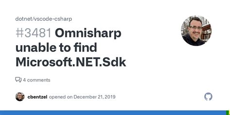 Omnisharp Unable To Find Microsoftnetsdk · Issue 3481 · Dotnetvscode Csharp · Github