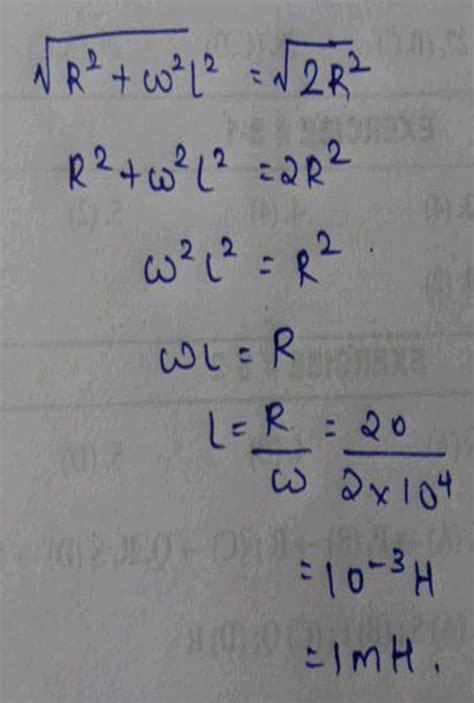 in an lr series ac circuit the angular frequency of applied emf is and
