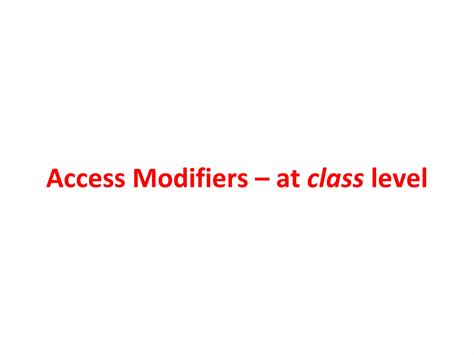 Java Access Modifiers Ppt
