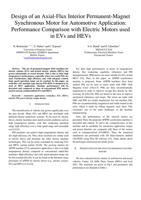 Pdf Design Of An Axial Flux Interior Permanent Magnet Synchronous