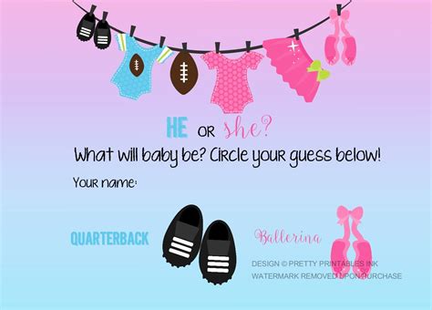 PRINTABLE Guess The Gender Game Touchdowns Or Tutus Tutus Etsy