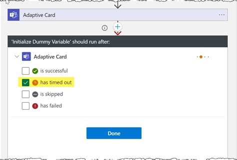 Microsoft Teams Issue With Stopping Power Automate Flow With Combined Post Adaptive Card And