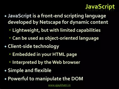 Basics Of Java Script Js Pptx Web Development Internet