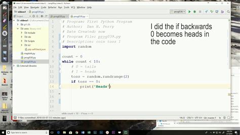 039 Using A While Loop To Simulate A Coin Toss Youtube