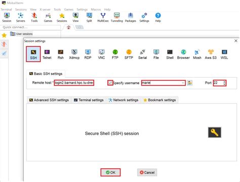 Connecting With Mobaxterm Windows Zih Hpc Compendium