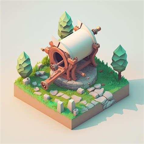 Premium Photo Rpg Scroll Isometric Rpg Item Object For Rpg Game Generative AI