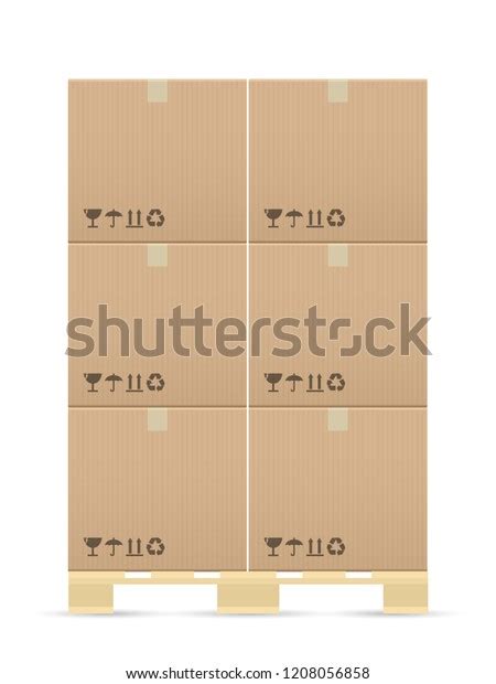 Pasteboard Boxes On Wooded Pallet Vector Stock Vector Royalty Free 1208056858 Shutterstock