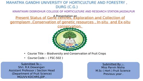 Pdf Present Status Of Gene Centres Exploration And Collection Of Germplasm Conservation Of