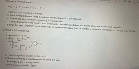 Solved 1 Given The Boolean Function Let