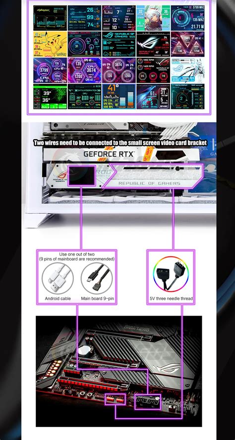 Gpu Bracket With Display Vga Graphic Card Holder Gundam Msi Aorus Rog