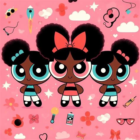 Three Black Powerpuff Girls Etsy