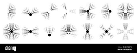 Sound Wave Radar Effect Icon Line Target Signal Or Concentric Circular Pattern Light Audio