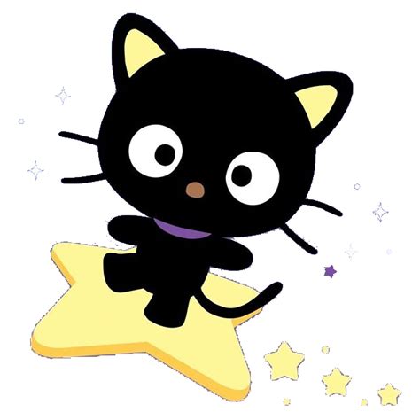 Chococat Cute Black Cat Whimsical Star Theme Design Png Png All