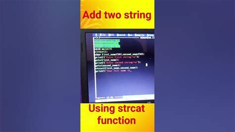 Add Two String Using Strcat Turbo C C Code Coders Youtube Youtube