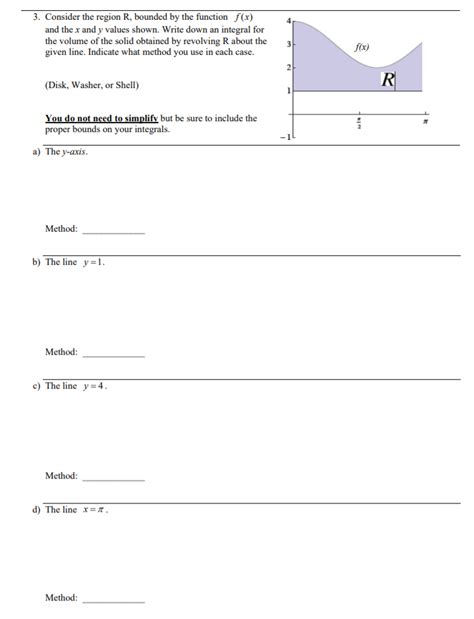 solved 3 consider the region r bounded by the function
