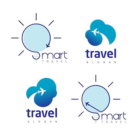 Conjunto De Logotipo De Viagem Vetor Premium