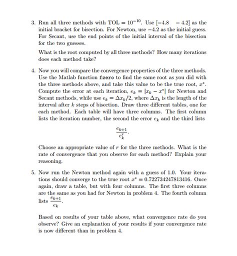 Solved Root Finding The Roots Of The Scalar Equation Fa 4