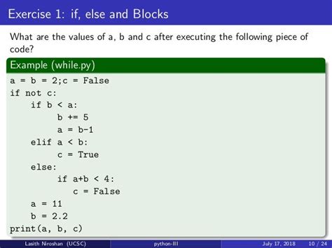 Python Control Structures