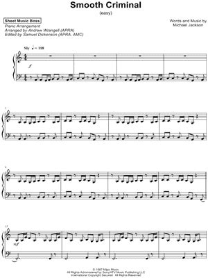 Smooth Criminal Sheet Music By Michael Jackson