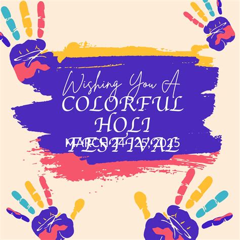 Free Colorful Holi Festival Linkedin Post Template To Edit Online